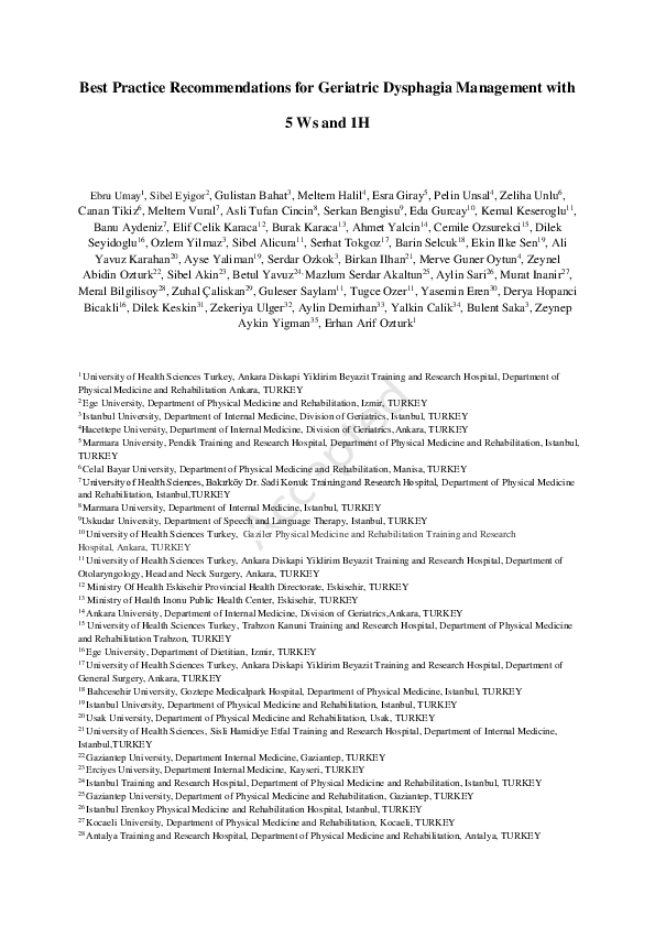 (PDF) Best Practice Recommendations for Geriatric Dysphagia Management ...