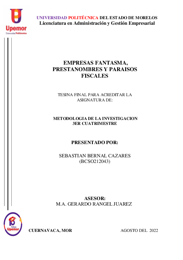 (PDF) Empresas Fantasma, Prestanombres y Paraísos Fiscales