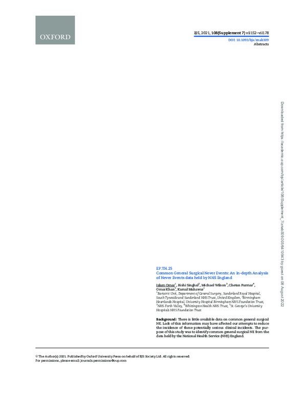 (PDF) EP.TH.25Common General Surgical Never Events: An In-depth ...