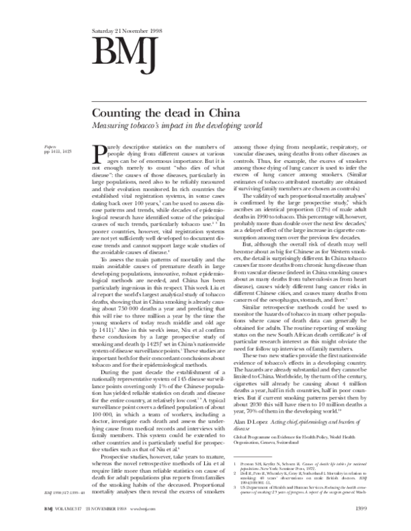 (PDF) Counting the dead in China