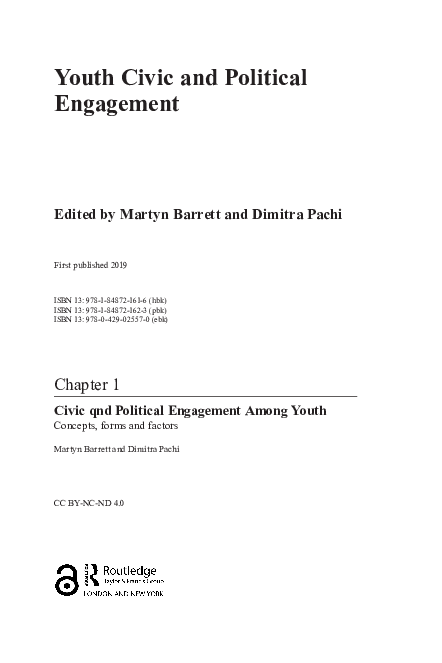 (PDF) Civic and Political Engagement Among Youth: Concepts, forms and ...