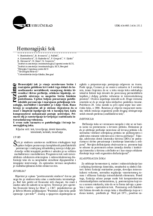 (PDF) Hemorrhagic shock