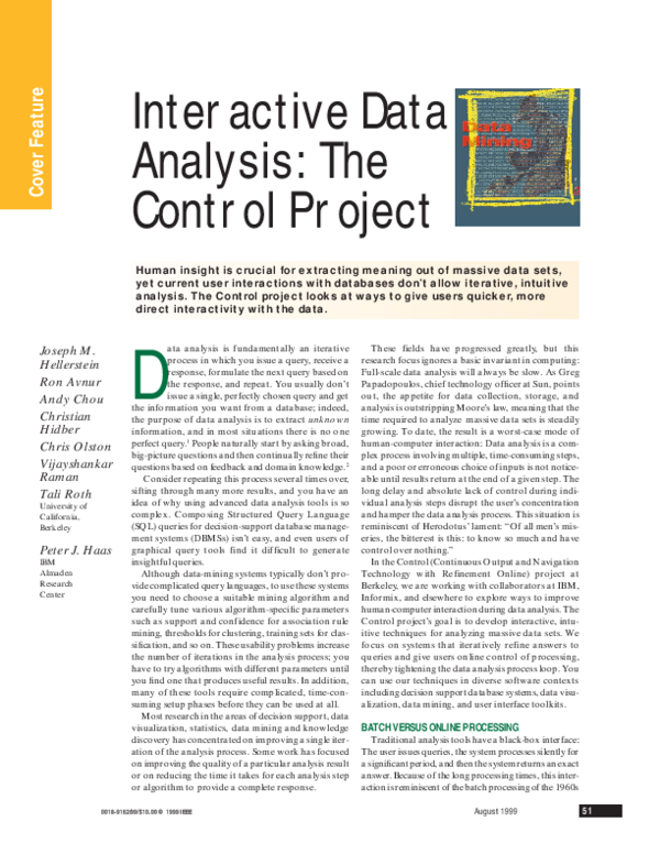 (PDF) Interactive data analysis: the Control project