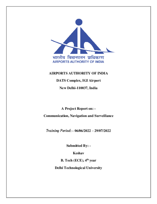 (PDF) Airport Authority of India Project Report 2022