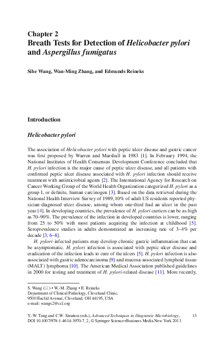 (PDF) Breath Tests for Detection of Helicobacter pylori and Aspergillus ...