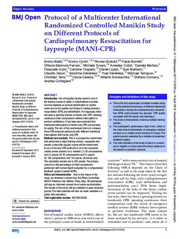 (PDF) Protocol of a Multicenter International Randomized Controlled ...