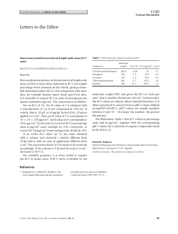 (PDF) Interconversion between local lymph node assay EC3 units
