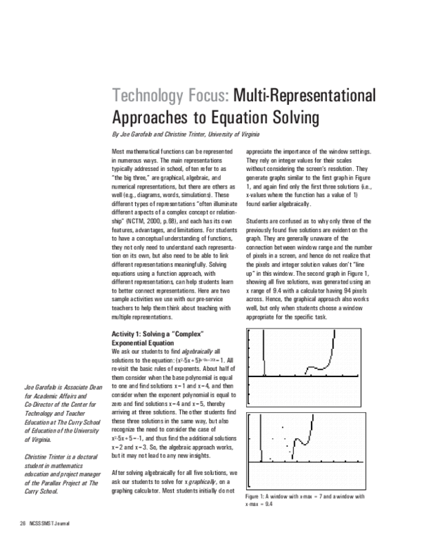 (PDF) Technology Focus: Multi-Representational Approaches to Equation ...