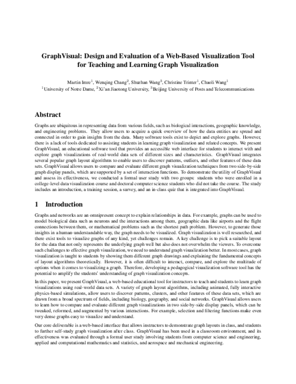 Pdf Graphvisual Design And Evaluation Of A Web Based Visualization Tool For Teaching And