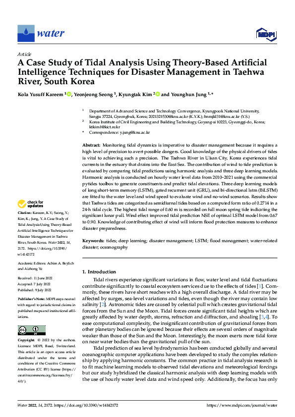 (PDF) A Case Study of Tidal Analysis Using Theory-Based Artificial Intelligence Techniques for ...