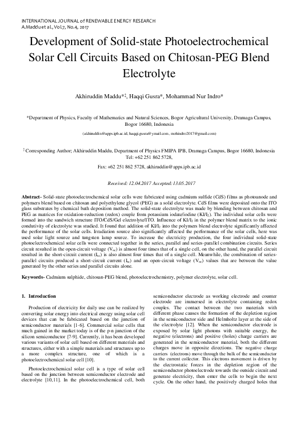 (PDF) Developing Circuits of Solid-State Photoelectrochemical Solar ...