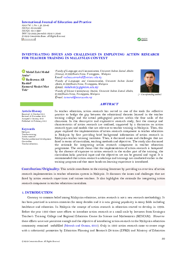 (PDF) Investigating Issues and Challenges in Employing Action Research ...