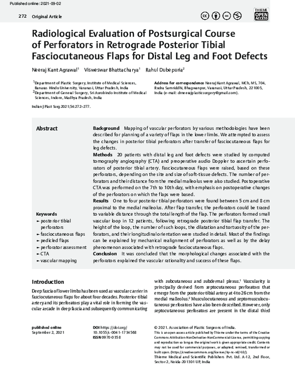 (PDF) Radiological Evaluation of Postsurgical Course of Perforators in ...