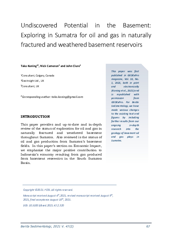 (PDF) Undiscovered Potential in the Basement Exploring in Sumatra for ...