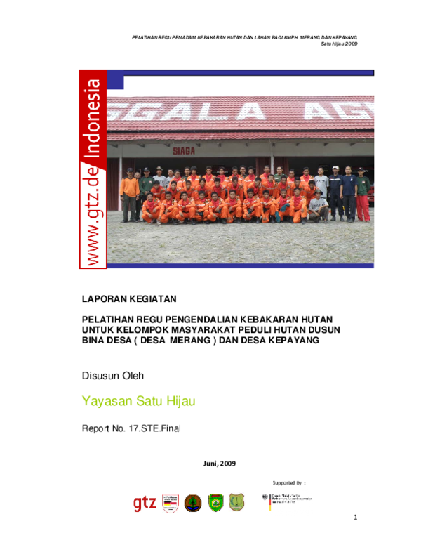 (PDF) LAPORAN KEGIATAN PELATIHAN REGU PENGENDALIAN KEBAKARAN HUTAN UNTUK KELOMPOK MASYARAKAT ...