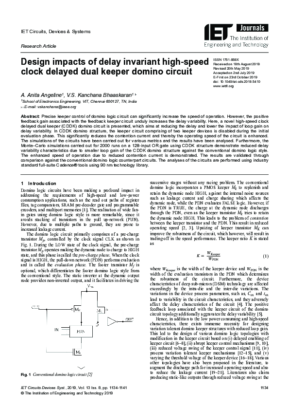 (PDF) Design Impacts of Delay Invariant High Speed Clock Delayed Dual ...