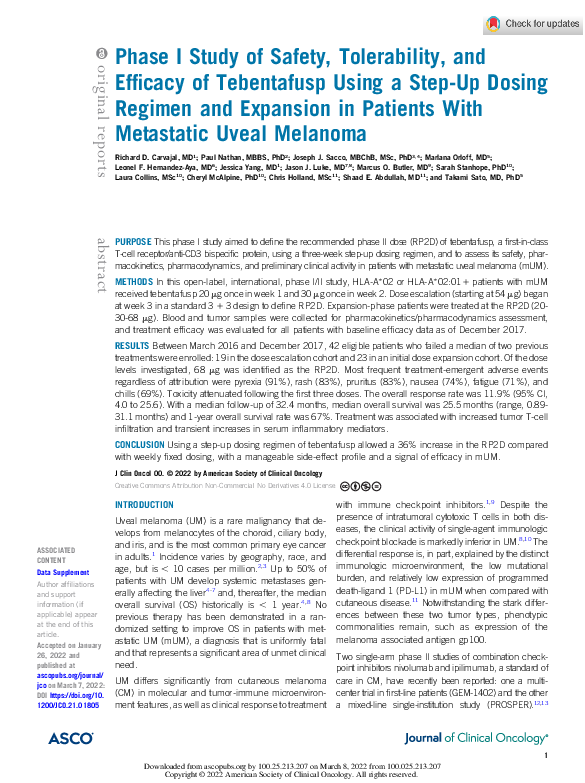 (PDF) Phase I Study of Safety, Tolerability, and Efficacy of ...