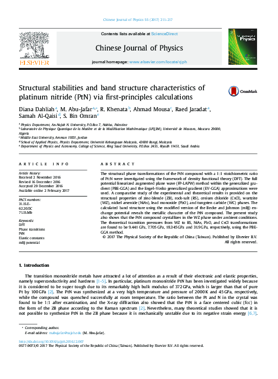 (PDF) Structural stabilities and band structure characteristics of ...