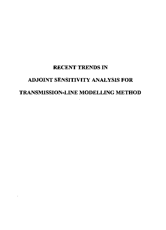 (PDF) Recent Trends in Adjoint Sensitivity Analysis for Transmission-Line Modelling Method ...