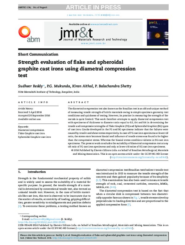 (PDF) Strength evaluation of flake and spheroidal graphite cast irons ...