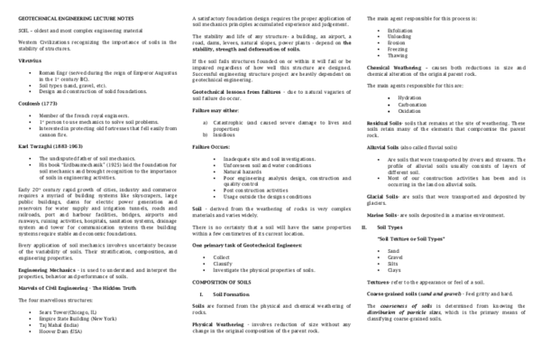 Pdf Geotechnical Engineering Lecture Notes 1