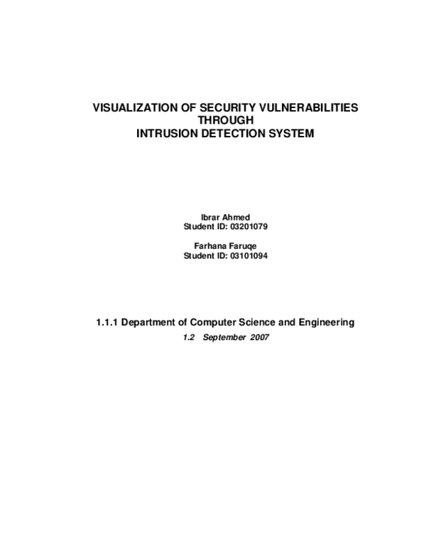 Pdf Visualization Of Security Vulnerabilities Through Intrusion Detection System