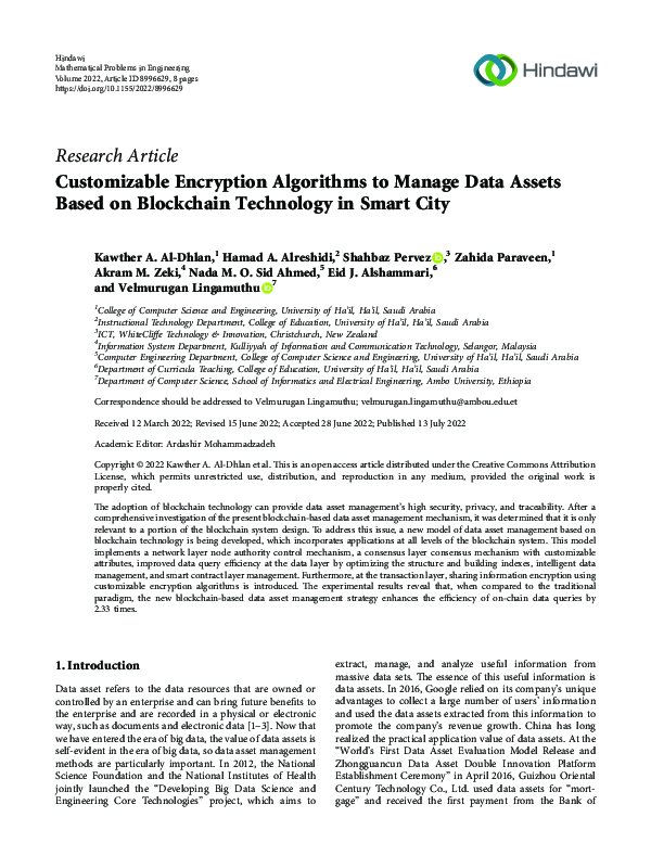(PDF) Customizable Encryption Algorithms to Manage Data Assets Based on ... (PDF) Customizable Encryption Algorithms to Manage Data Assets Based on ...