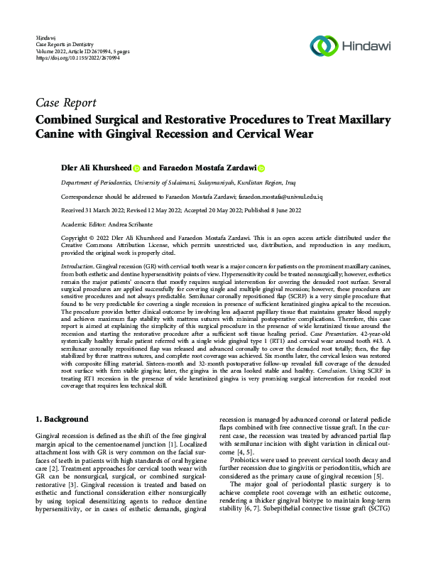 (PDF) Combined Surgical and Restorative Procedures to Treat Maxillary ...