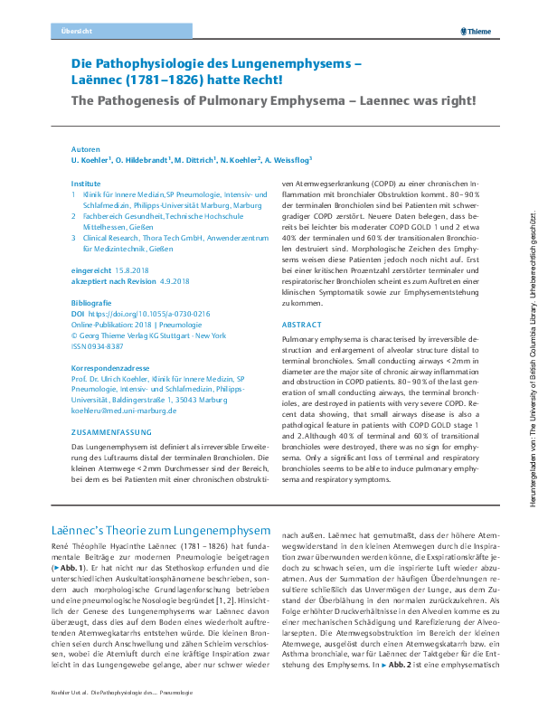 (PDF) Die Pathophysiologie des Lungenemphysems – Laënnec (1781–1826 ...