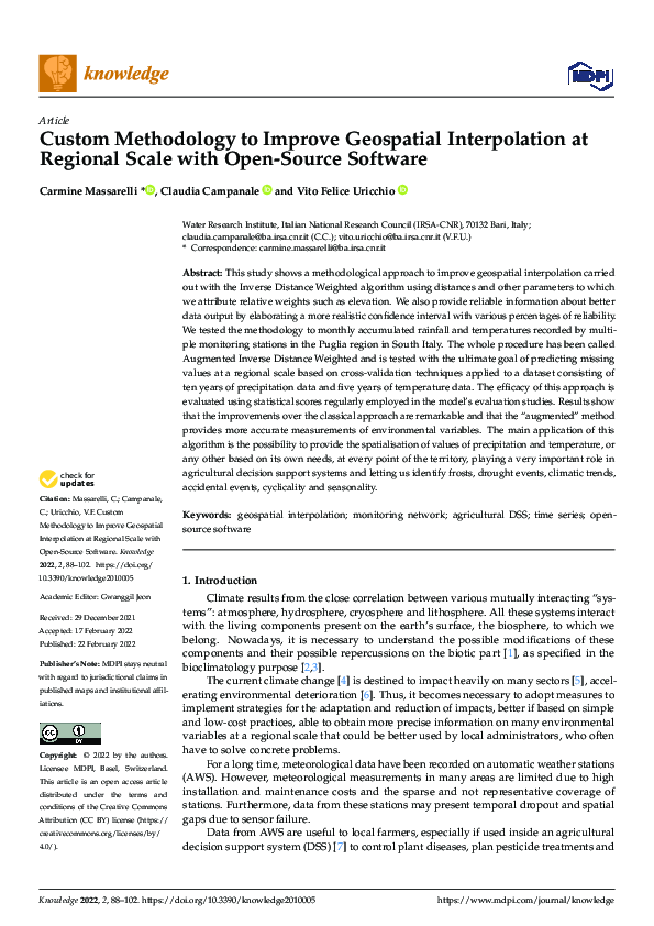 Pdf Custom Methodology To Improve Geospatial Interpolation At