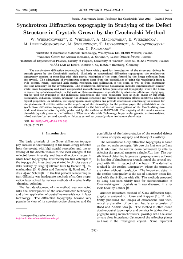 (PDF) Synchrotron Diffraction topography in Studying of the Defect ...