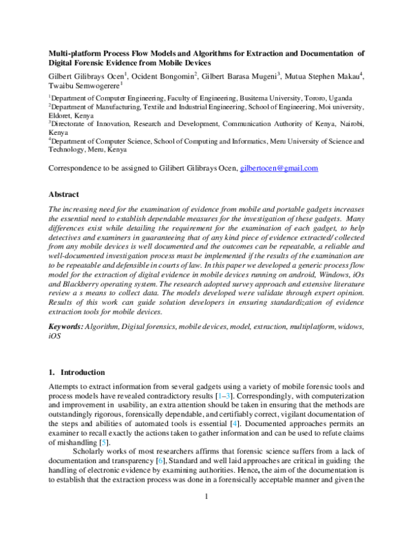 (PDF) Multi-platform Process Flow Models and Algorithms for Extraction and Documentation of ...