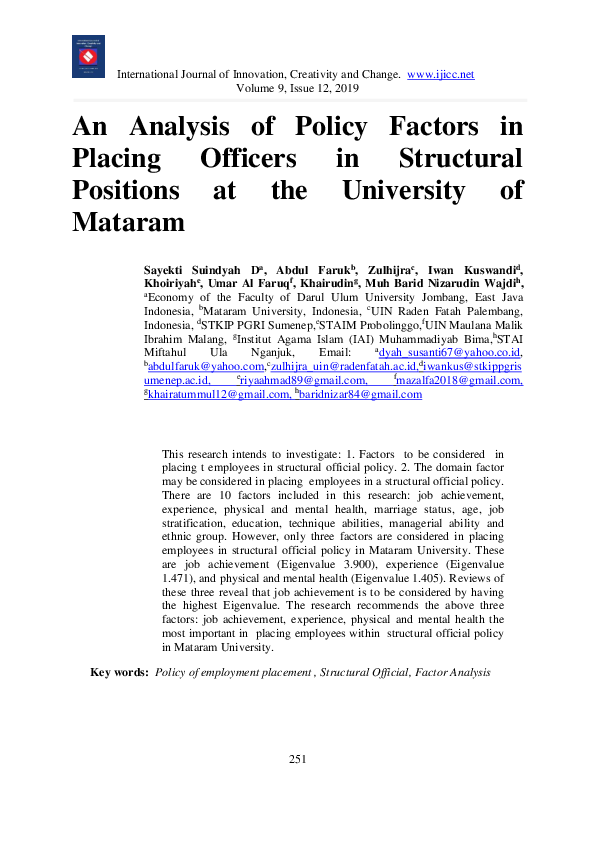 (PDF) An analysis of policy factors in placing officers in structural ...