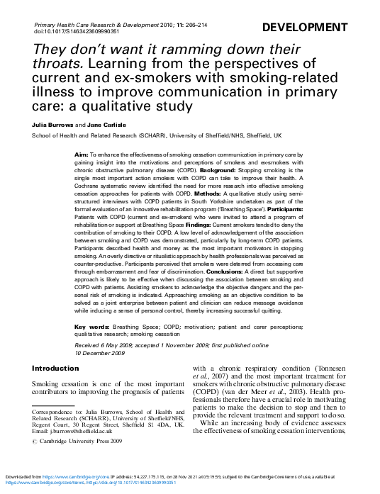 (PDF) Learning from the perspectives of current and ex-smokers with ...