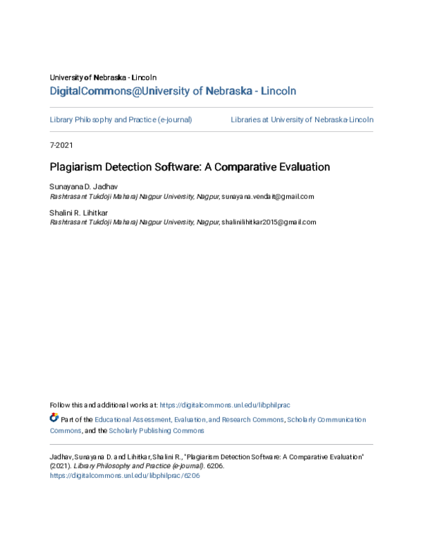 (PDF) Plagiarism Detection Software a Comparative Evaluation (PDF) Plagiarism Detection Software a Comparative Evaluation