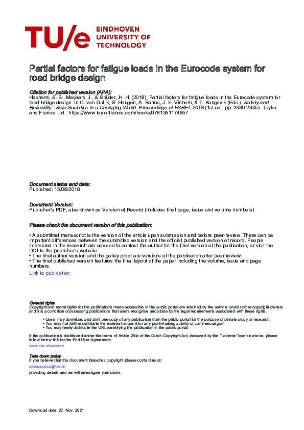 (PDF) Partial factors for fatigue loads in the Eurocode system for road ...