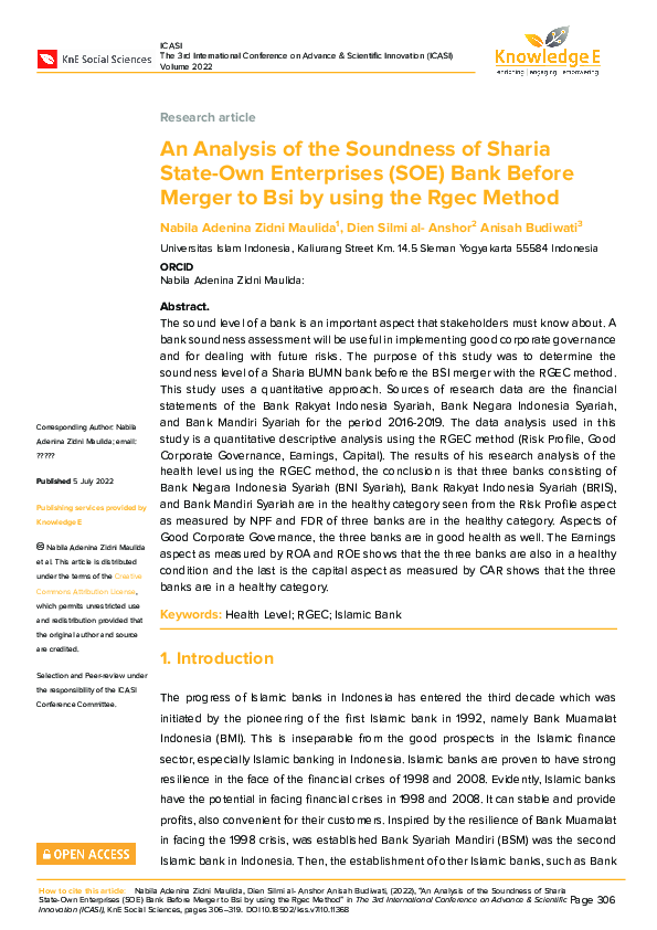 (PDF) An Analysis of the Soundness of Sharia State-Own Enterprises (SOE ...