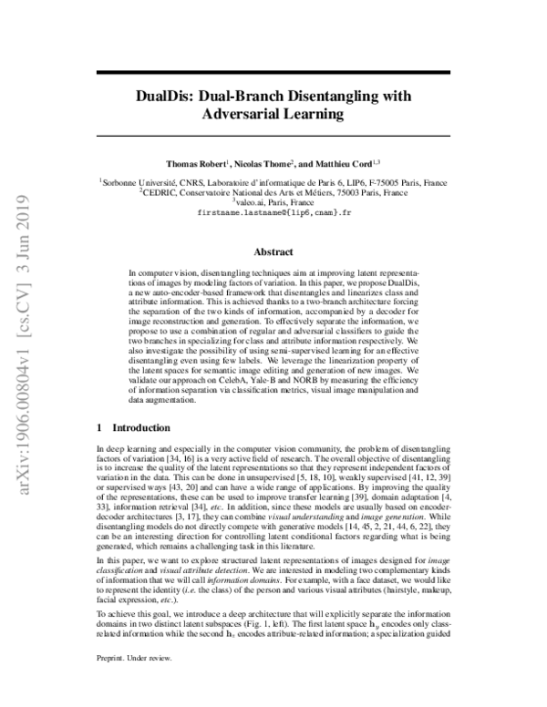 (PDF) DualDis: Dual-Branch Disentangling with Adversarial Learning ...