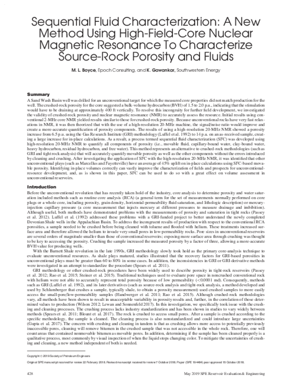 (PDF) Sequential Fluid Characterization: A New Method Using High-Field-Core Nuclear Magnetic ...