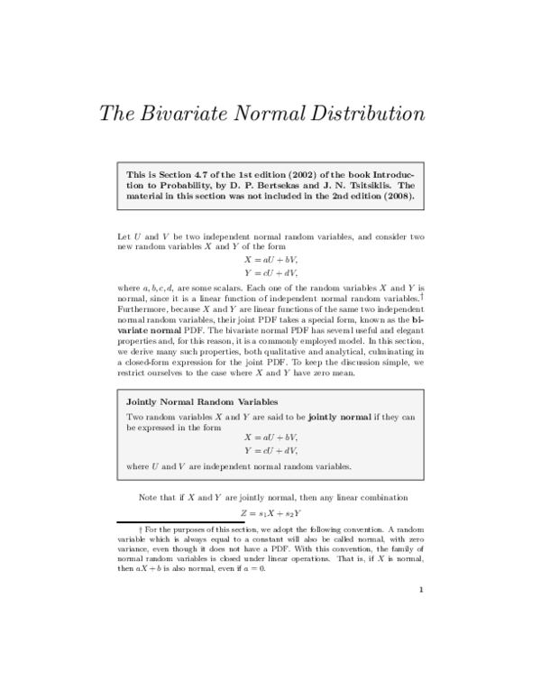 (PDF) Bivariate Normal Distribution