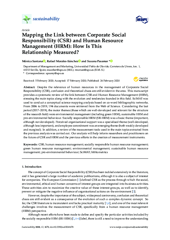 (PDF) Mapping the Link between Corporate Social Responsibility (CSR ...