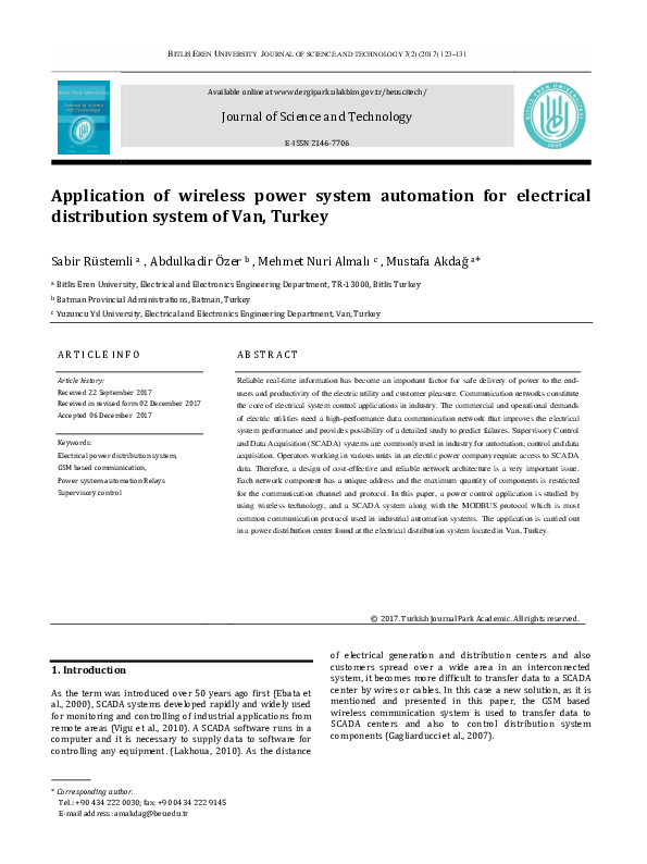 (PDF) Application of wireless power system automation for electrical ...