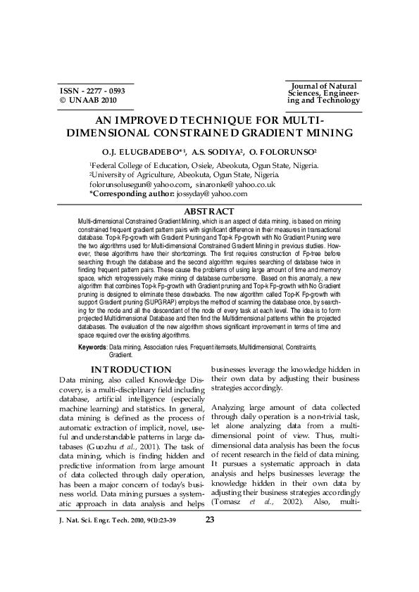 (PDF) An Improved Technique for Multi-Dimensional Constrained Gradient ...