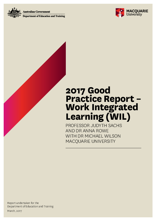 (PDF) 2016 good practice report: work integrated learning (WIL)