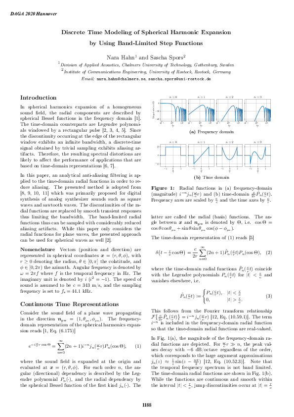 (PDF) Discrete Time Modeling of Spherical Harmonic Expansion by Using ...