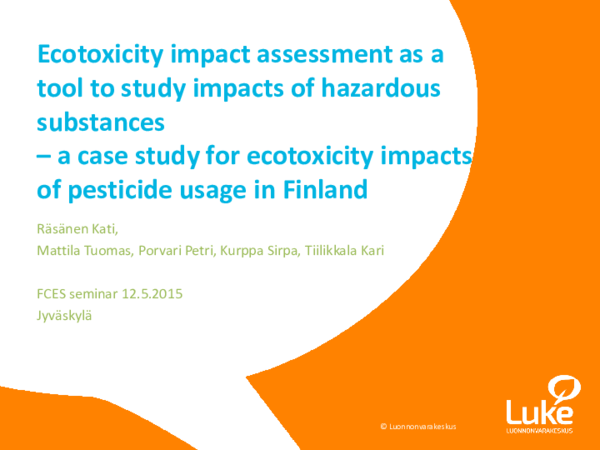 (PDF) Ecotoxicity impact assessment as a tool to study impacts of ...