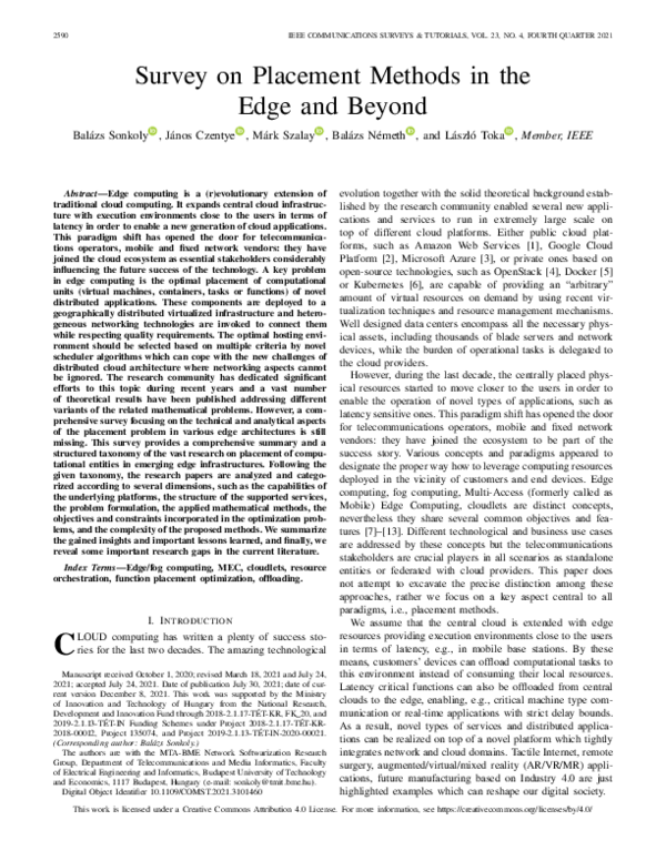 (PDF) Survey on Placement Methods in the Edge and Beyond