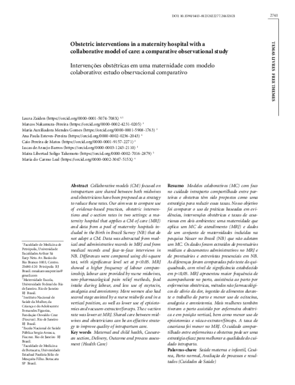 (PDF) Obstetric interventions in a maternity hospital with a ...