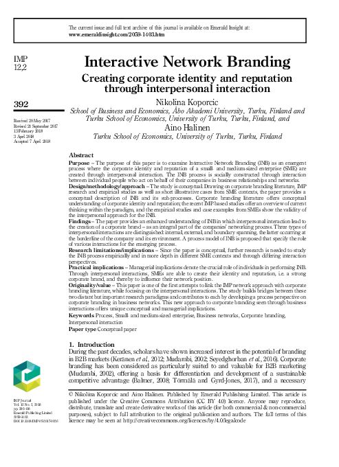 (PDF) Interactive Network Branding