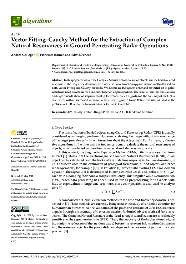(PDF) Vector Fitting–Cauchy Method for the Extraction of Complex Natural Resonances in Ground ...